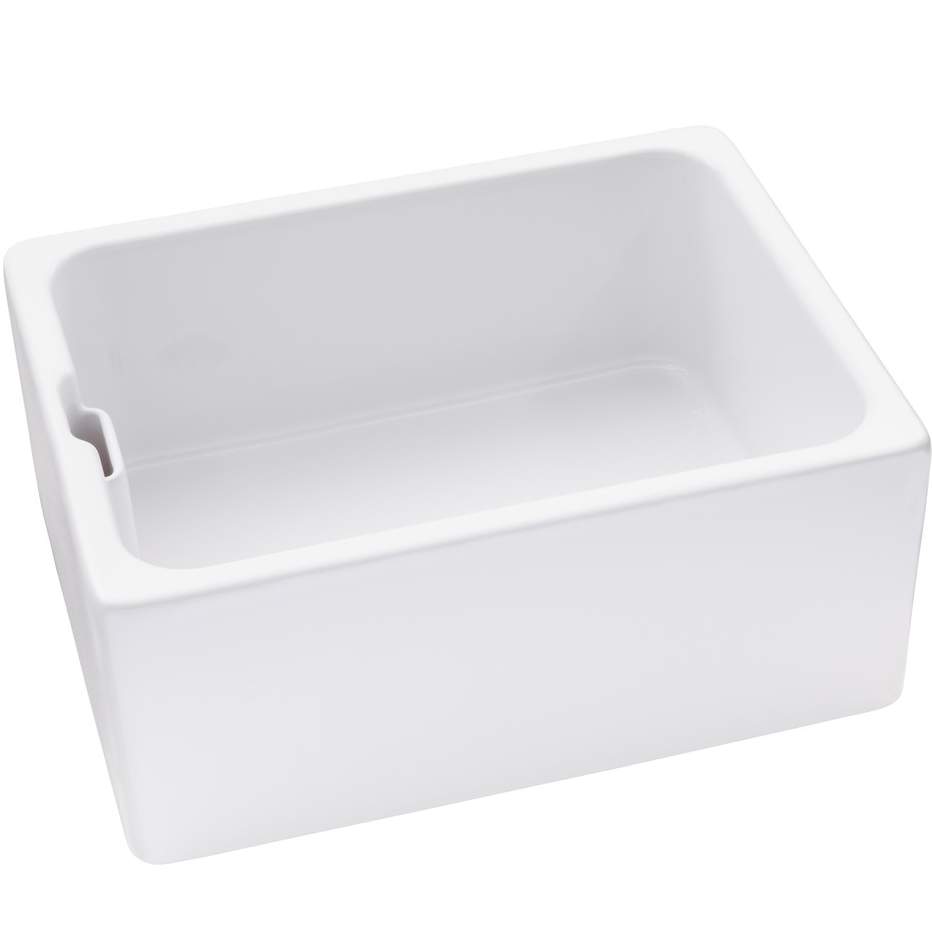Abode New Belfast 1 Bowl & Drainer Ceramic Inset Kitchen Sink - White