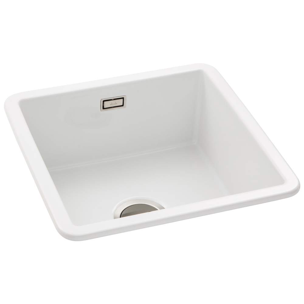 Abode Sandon 1 Bowl Ceramic Undermount / Inset Kitchen Sink - White