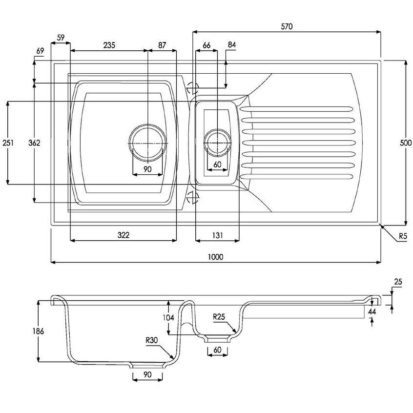 Abode Milford 1.5 Bowl & Drainer Ceramic Inset Kitchen Sink - White
