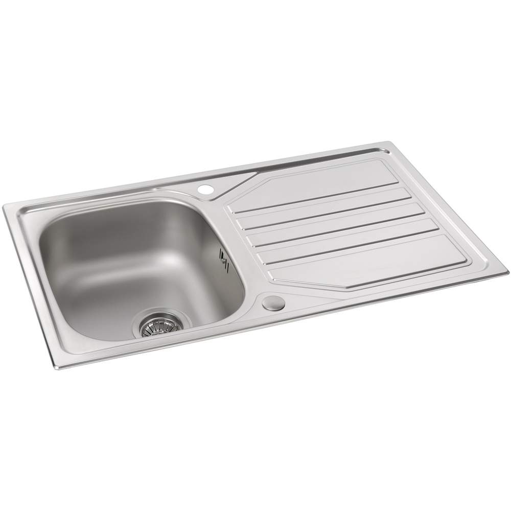 Abode Mikro 1 Bowl & Drainer Inset Kitchen Sink - Stainless Steel