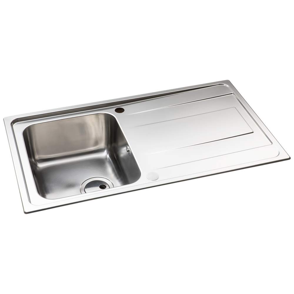 Abode Ixis compact 1 Bowl & Drainer Inset Kitchen Sink - Stainless Steel
