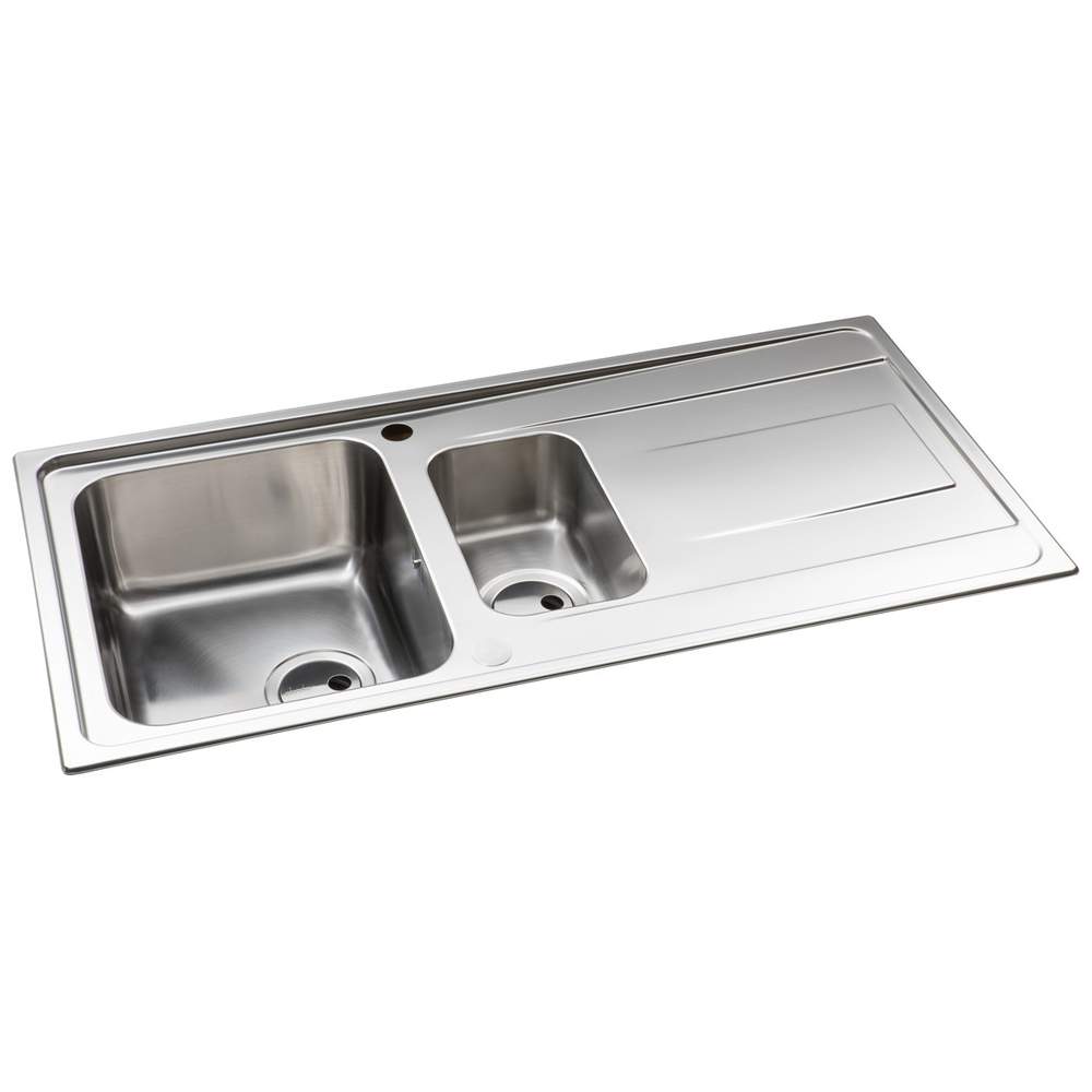 Abode Ixis 1.5 Bowl & Drainer Inset Stainless Steel Kitchen Sink