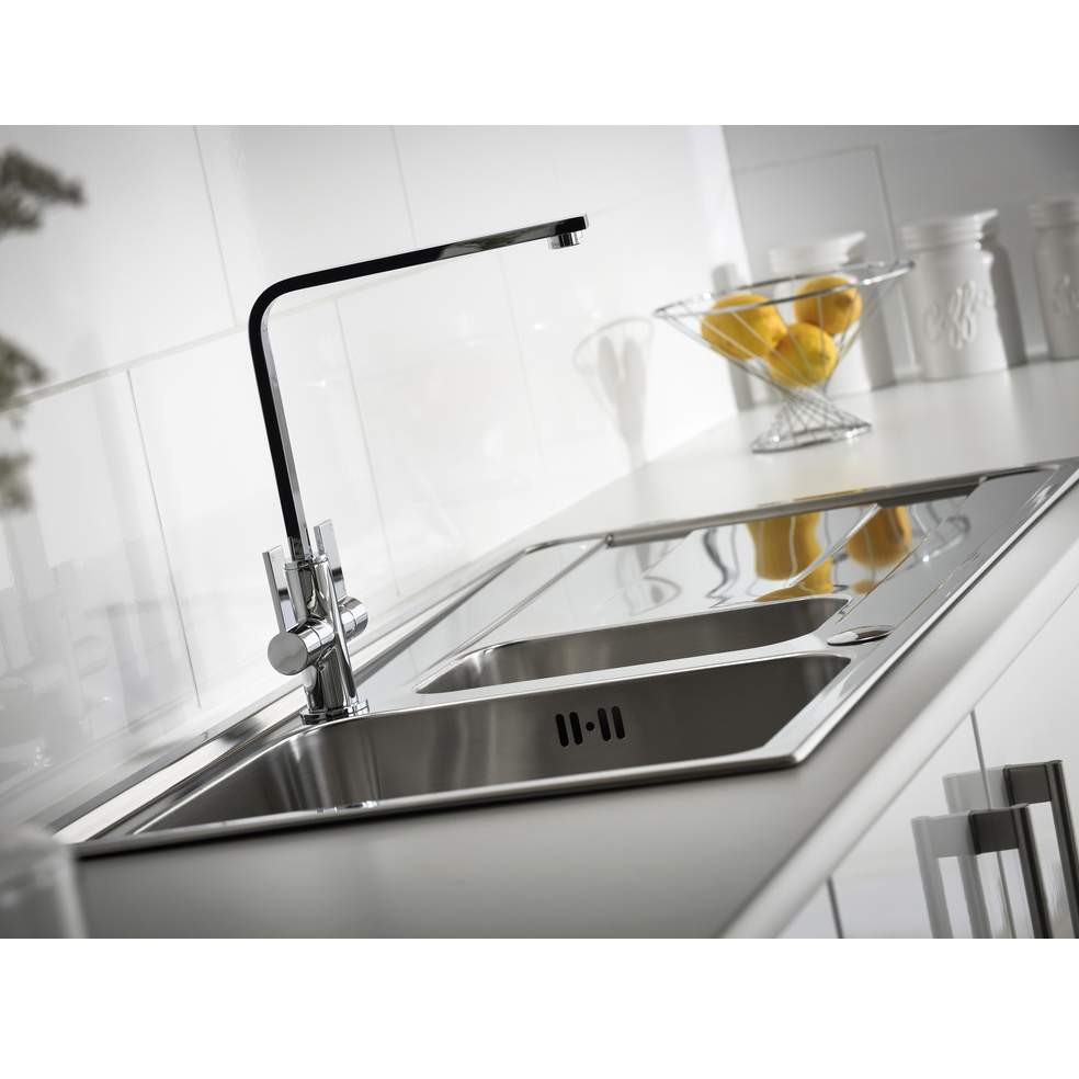 Abode Ixis 1.5 Bowl & Drainer Inset Stainless Steel Kitchen Sink