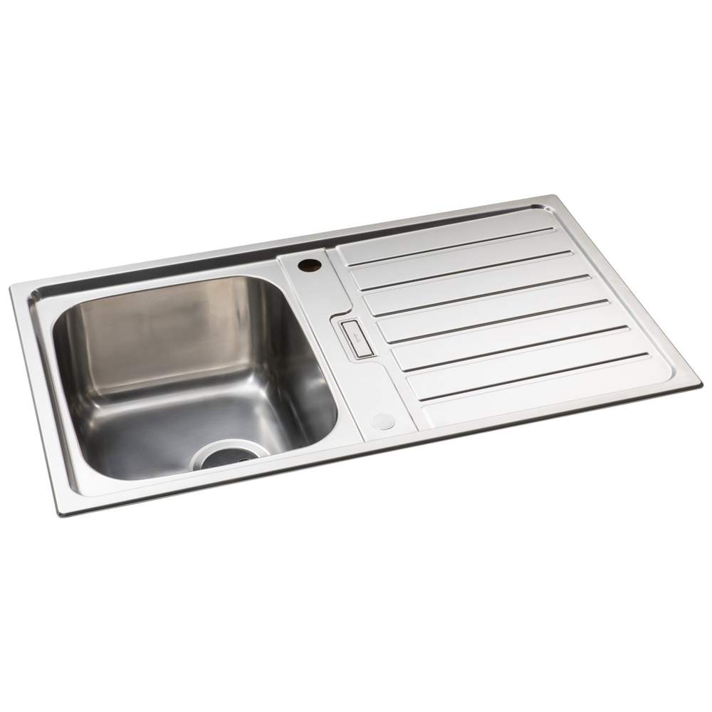Abode Neron Compact 1 Bowl & Drainer Inset Kitchen Sink - Stainless Steel