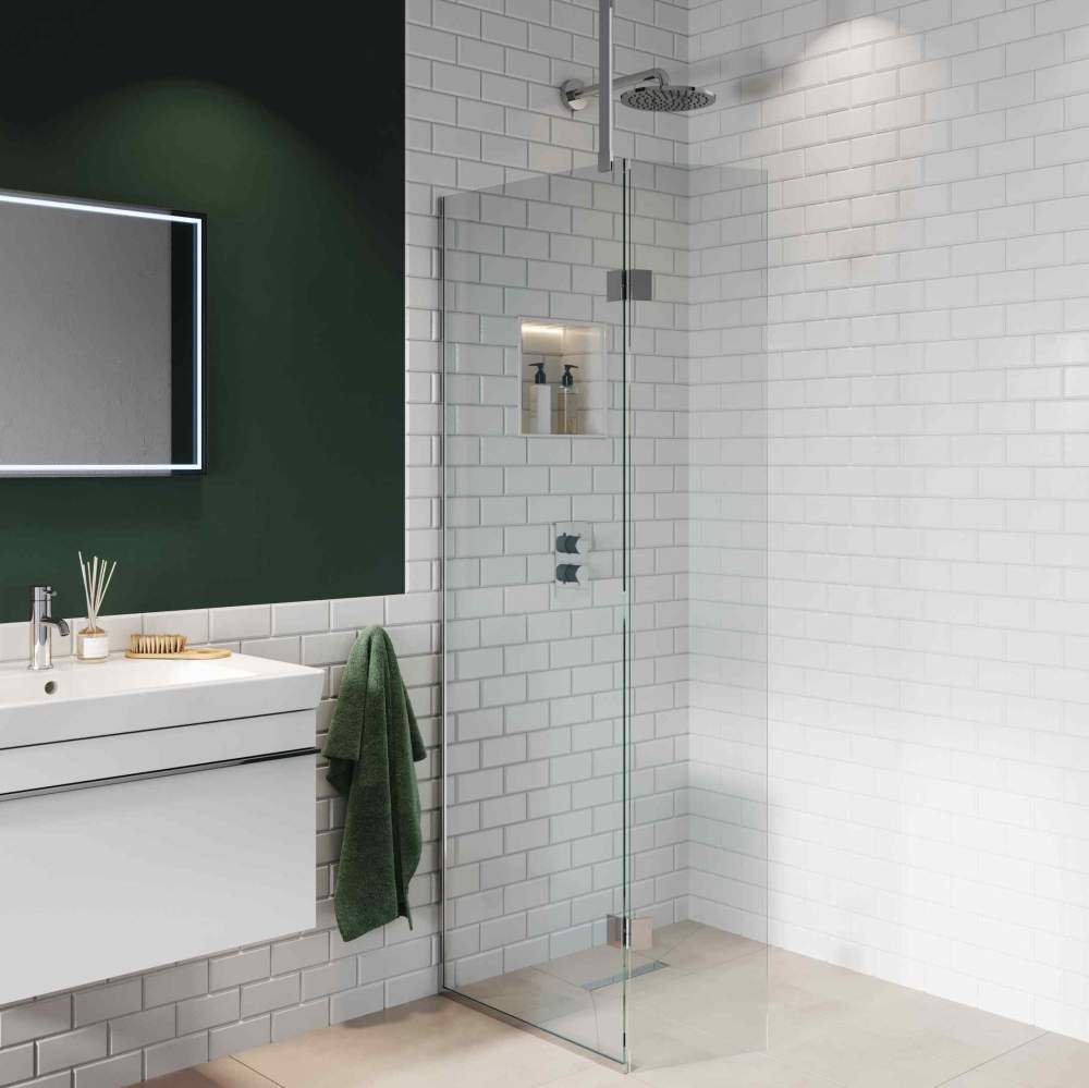 Abacus Walk-In 700mm Wet Room Screen with 350mm Return Panel - VEGM-202 ...