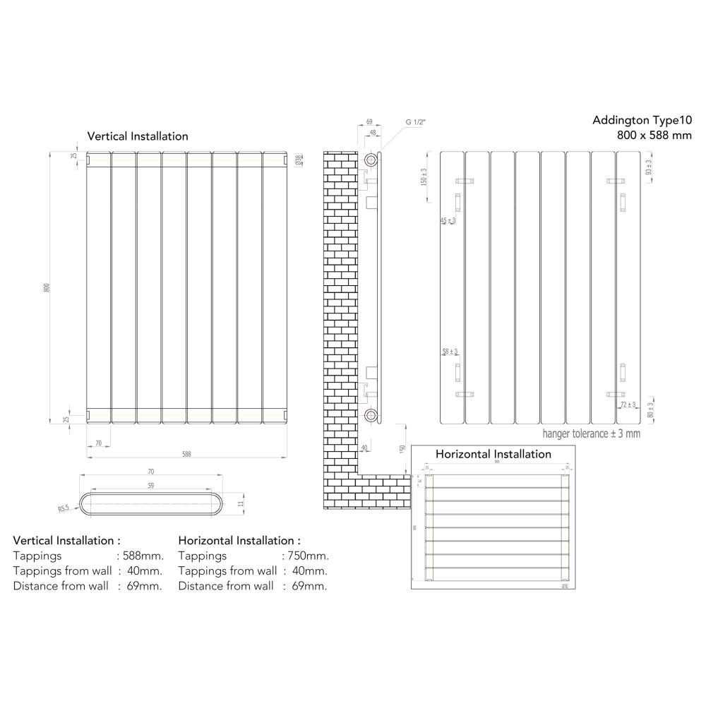Eastbrook Addington 800 x 588 Gloss White Type10 Radiator - 91.0006 ...