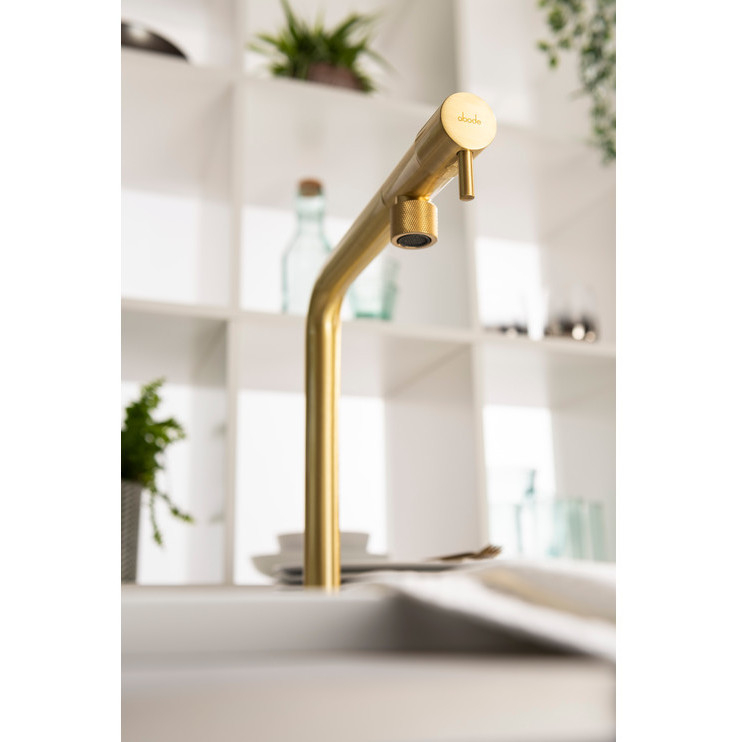 Abode Agilis Single Lever Brushed Brass Kitchen Mixer Tap