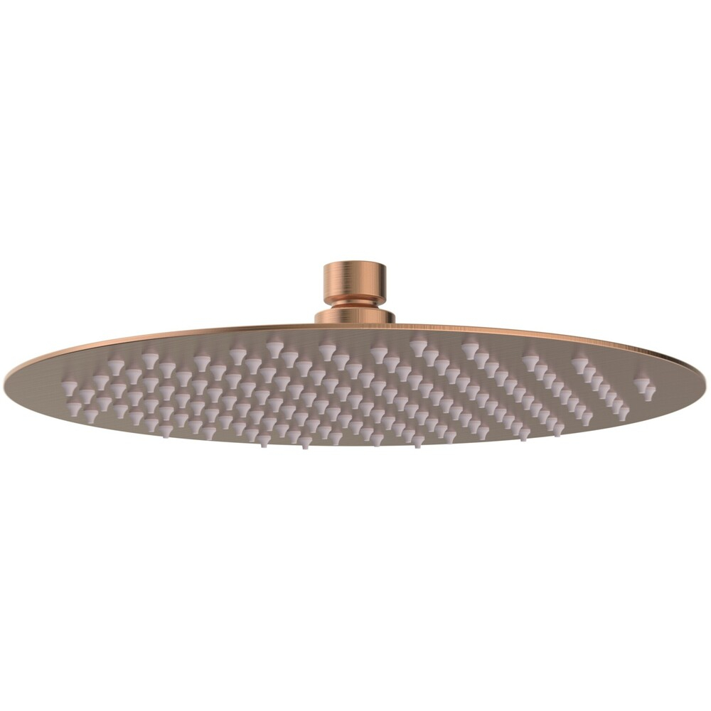 Alabio Round Brushed Bronze Shower Valve with Slider Rail and Overhead ...