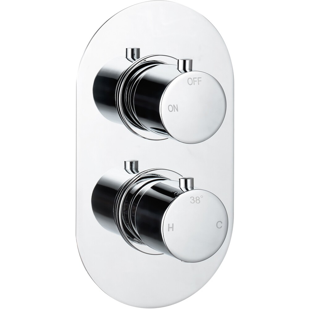 Alabio Round Chrome Shower Valve with Slide Rail Kit