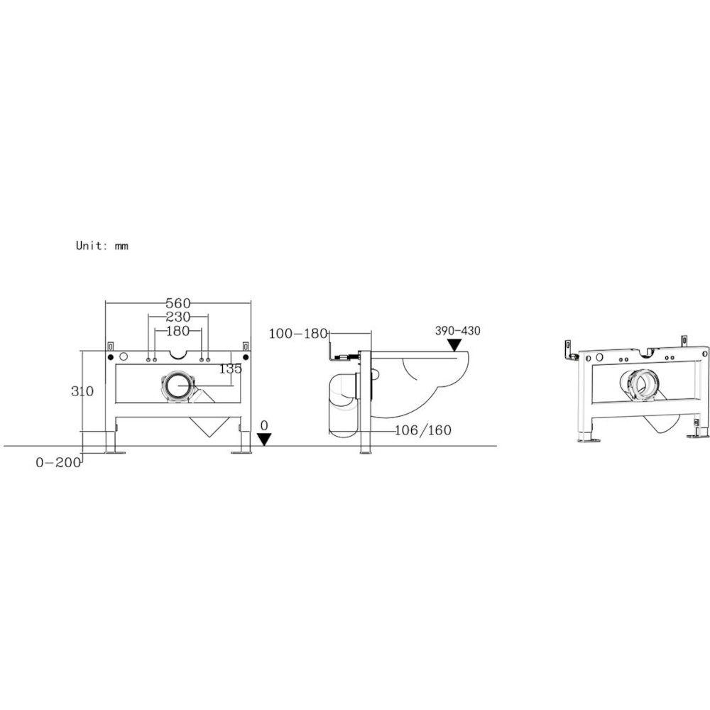Anatra Wall Hung Toilet Frame