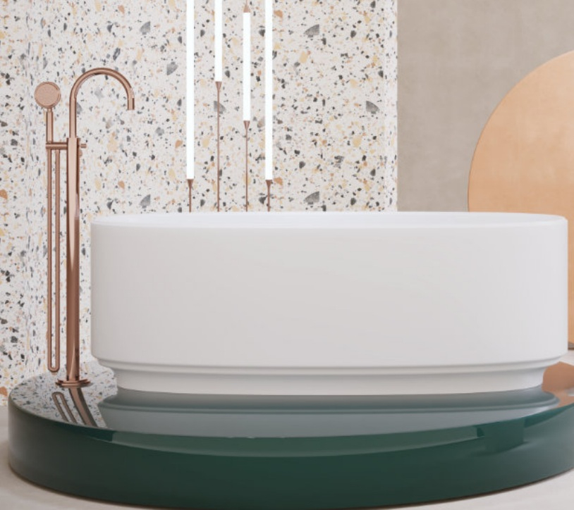 Artize VIC 1800 x 800mm Freestanding Bathtub With Chrome Overflow & Waste