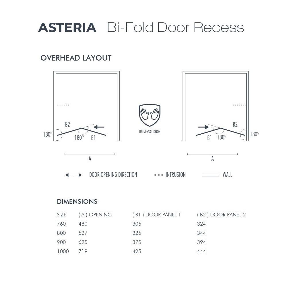 Dawn Asteria 900mm Chrome Bi-fold Door Shower Enclosure