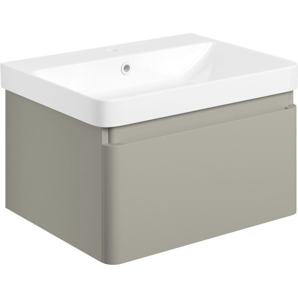 Aylesbury 600mm Matt Latte Vanity Unit and Toilet Bathroom Suite with ...