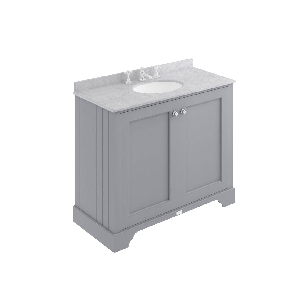 Bayswater Traditional 1000mm 2 Door Plummett Grey Basin Cabinet, BAYF158