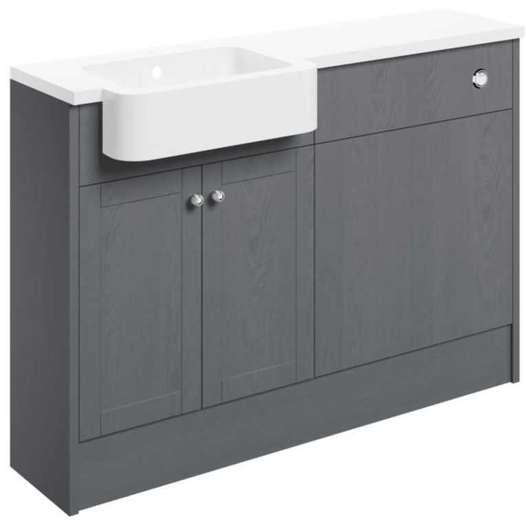 Bali Grey Ash Vanity and WC Unit Furniture Set - RDBS107041L/2R