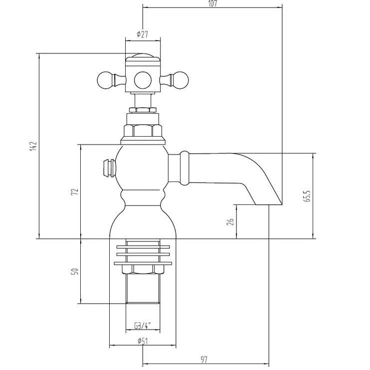 Barbary Bath Pillar Taps - Brushed Brass