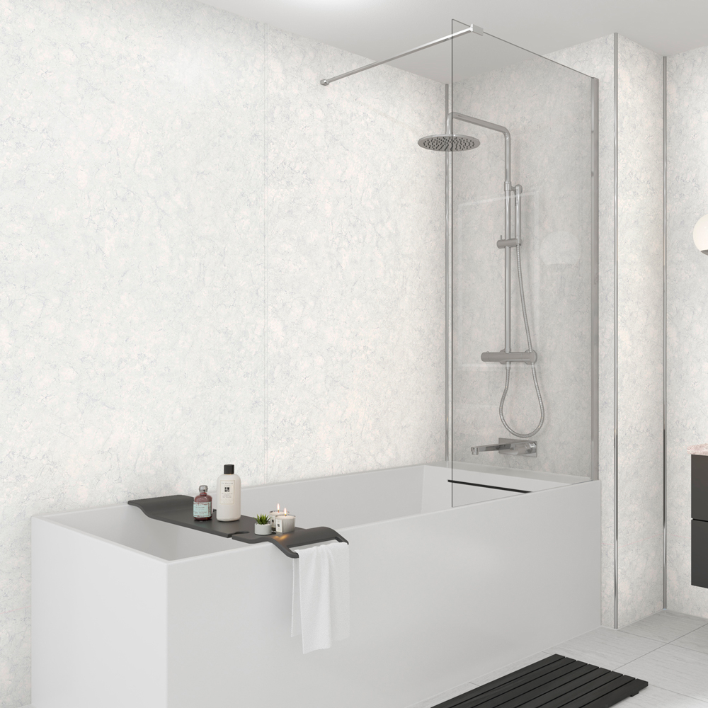 Mermaid Bianco Marble Shower Panel, Mermaid Timeless Trade