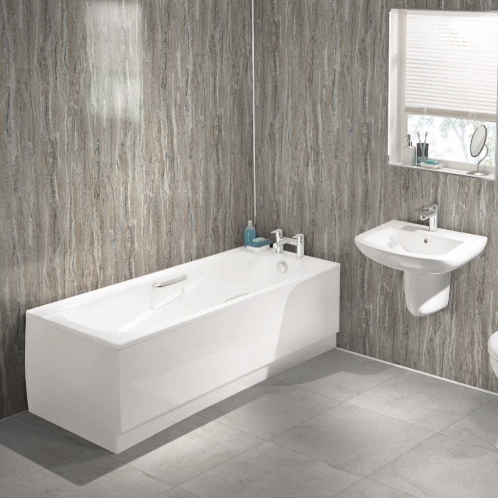 Showerwall Blue Toned Stone Panels, SW55 | Rubberduck Bathrooms