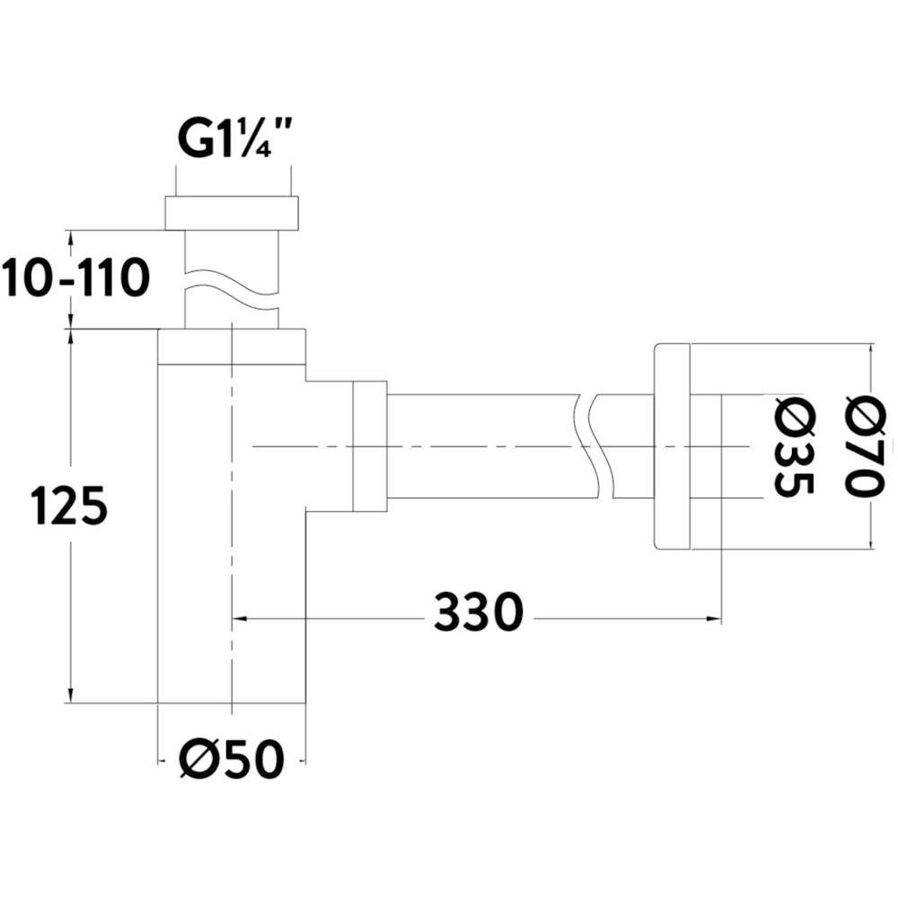 Basin Matt Black Minimalist Bottle Trap