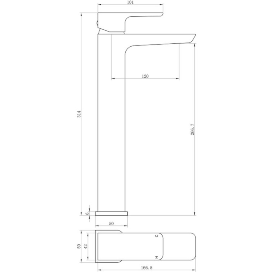 Buff Mono Tall Basin Tap - Brushed Bronze - RDBS108995