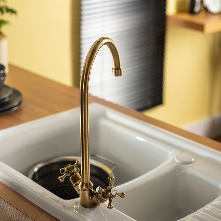 Abode Burford Antique Brass Kitchen Tap