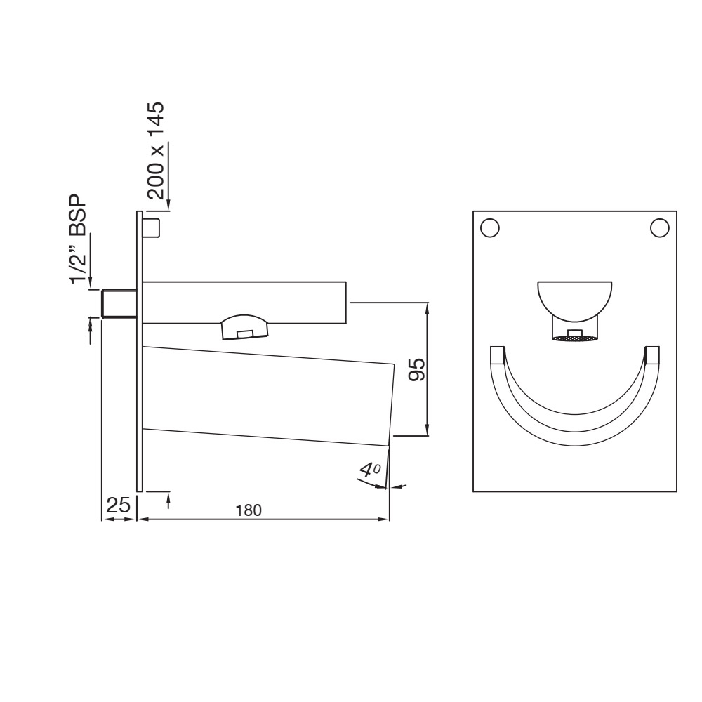 Artize Confluence Waterfall Overhead Shower In Chrome