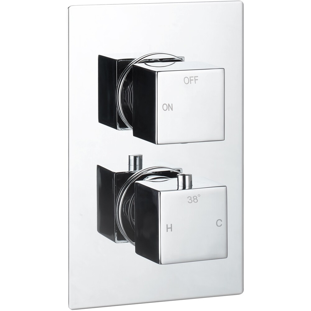 Challans Chrome Square Shower Valve and Riser Pack