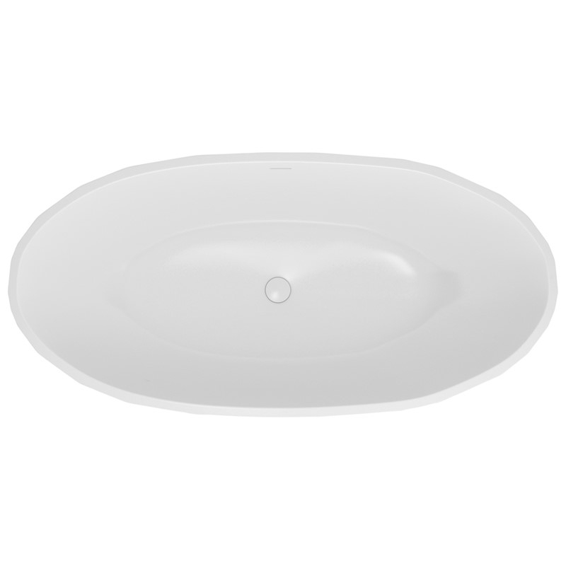Synergy Cincelado 1700mm Matt White Crystal Freestanding Bath