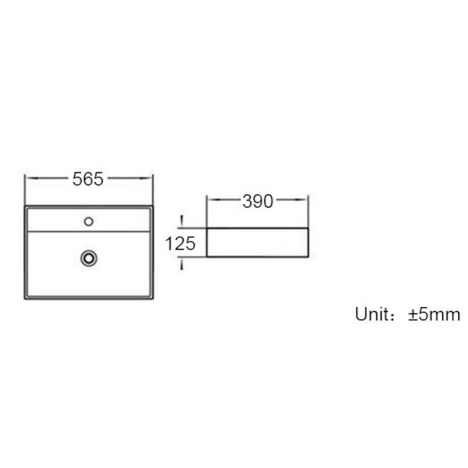 Scudo Riviera 560mm Countertop or Wall Hung Basin - VESSEL002