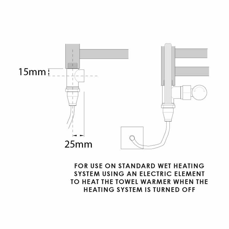 Dual Fuel Radiator Heating Element - 600w - ELDF-05-20WC - Abacus