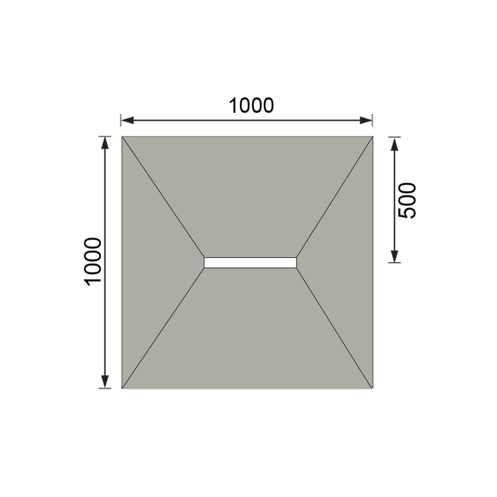 Abacus Level Access Wetroom Tray 1000 x 1000 x 30mm Linear 300mm Centre ...