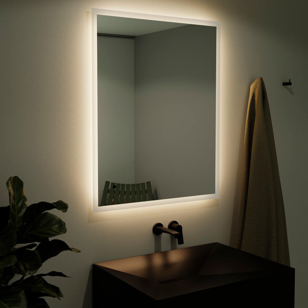 Origins Living Edison 100 Rectangular Illuminated Bathroom Mirror