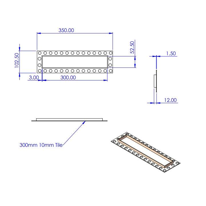 Abacus Elements Stainless Steel Linear 300 Waste Finishing Trim - EMTS ...