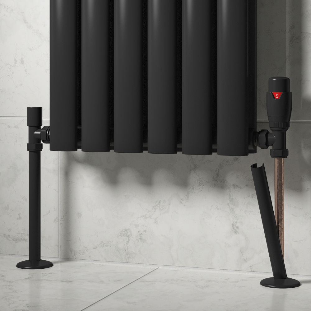 Black Pipe Snap 15mm Radiator pipe covers and collars