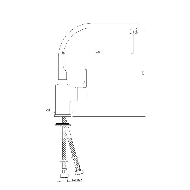 Jaquar Florentine Prime Chrome Single Lever Kitchen Mixer Tap With ...