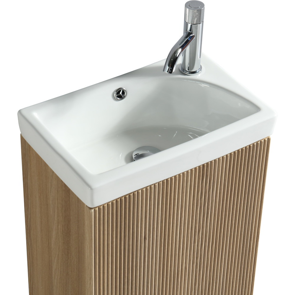 Flauto Country Oak Mini Cloakroom Vanity Unit - 4398