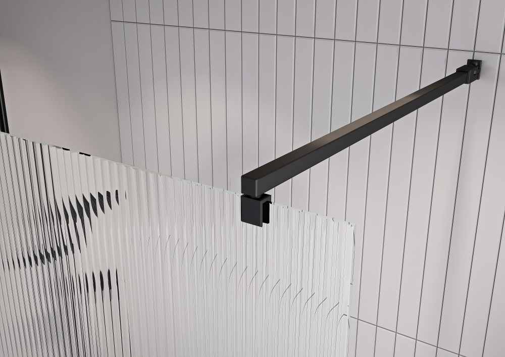 Roman Liberty Fluted Privacy Glass Wetroom Panel - 757mm, KLCP8FB