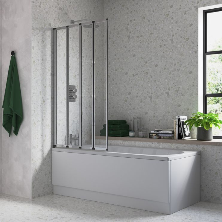 Framed Four Fold Bath Screen