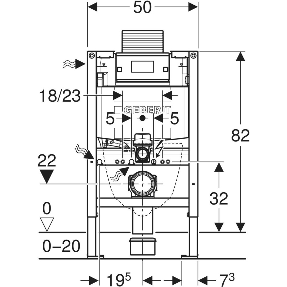 Geberit Duofix Alpha 820mm Wall-Hung Concealed Cistern Frame