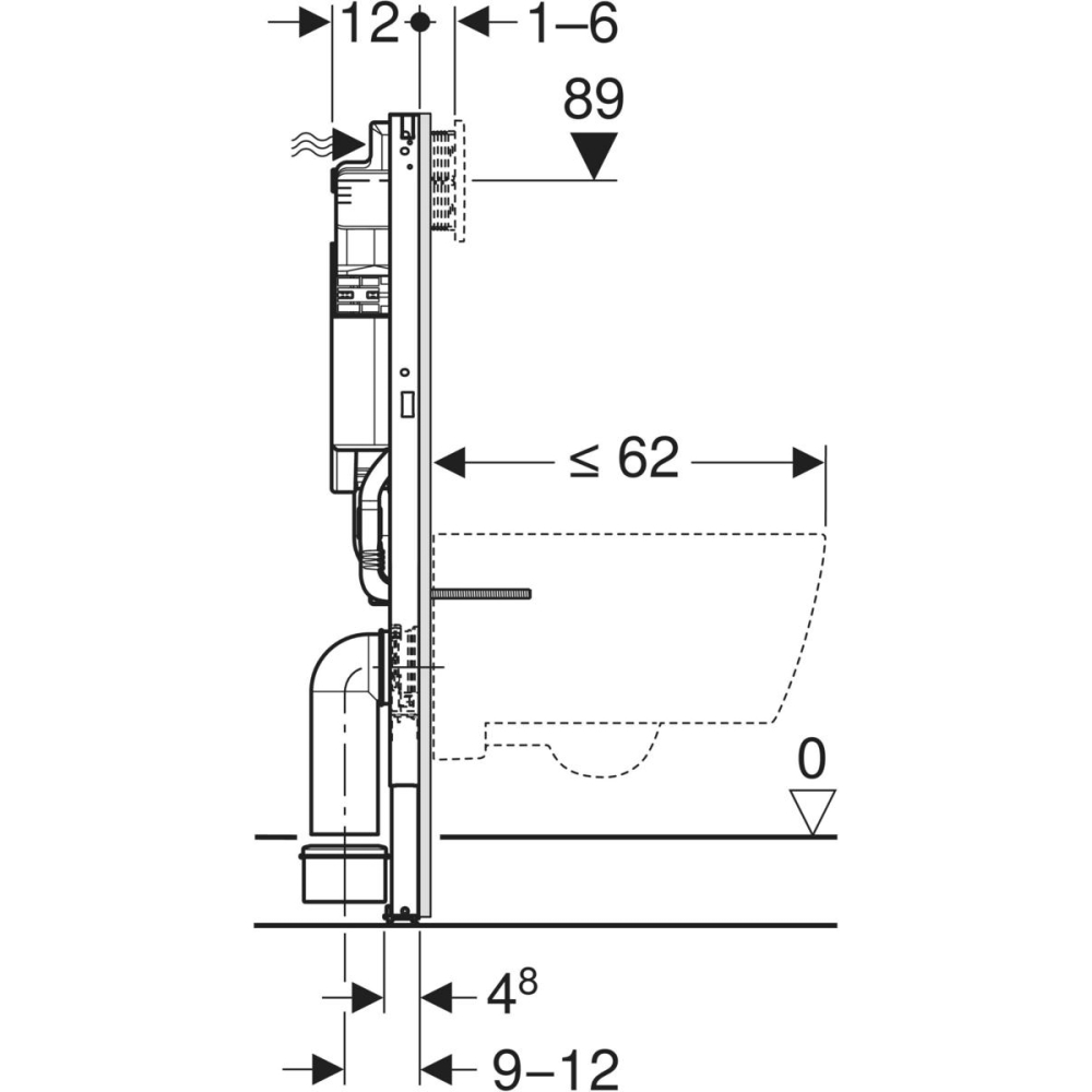 Geberit Duofix Alpha 980mm Wall-Hung Concealed Cistern Frame