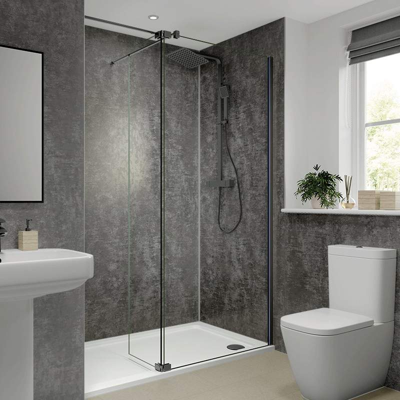 Multipanel Linda Barker Graphite Elements Shower Panels | Rubberduck ...