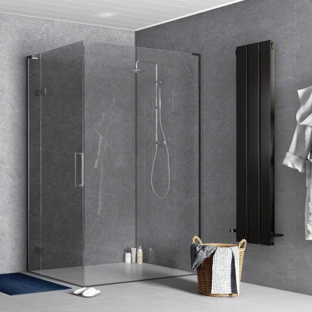 Splashpanel Grey Concrete Gloss PVC Wall Panel - SPL18