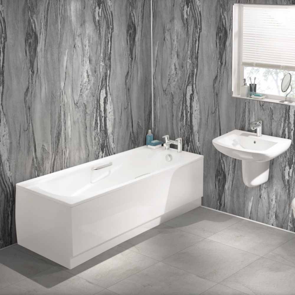 Showerwall Grey Volterra Texture Panels, SW54 | Rubberduck Bathrooms