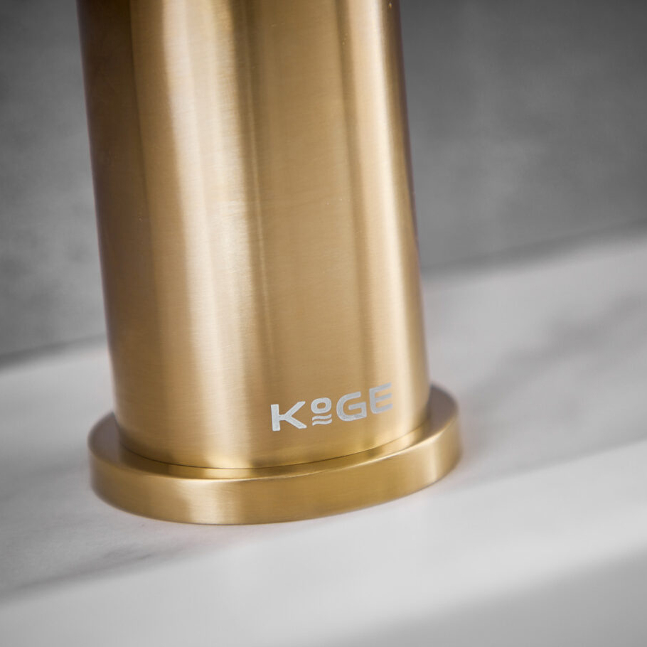 KoGE 4-in-1 Brushed Brass Pull Out Boiling water Kitchen Tap & Boiler ...