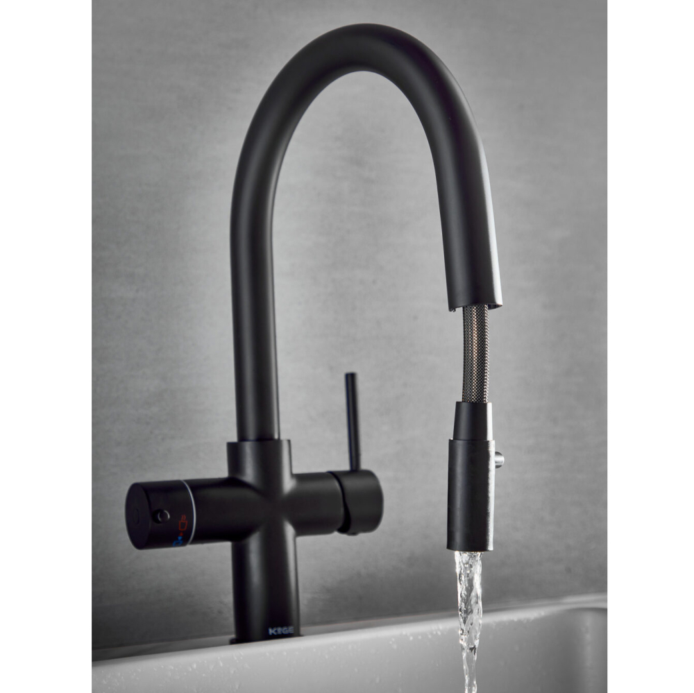 KoGE 4-in-1 Black Pull Out Boiling water Kitchen Tap & Boiler - HOT007