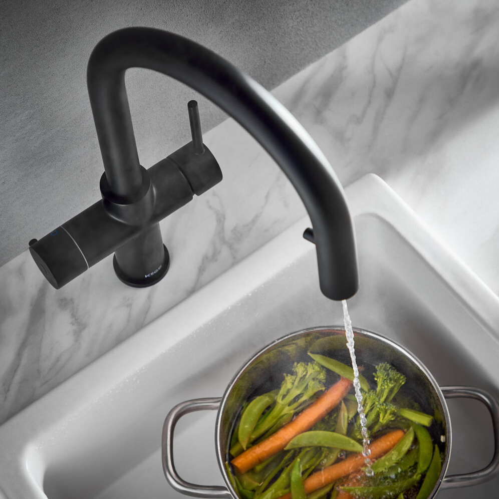 KoGE 4-in-1 Black Pull Out Boiling water Kitchen Tap & Boiler - HOT007