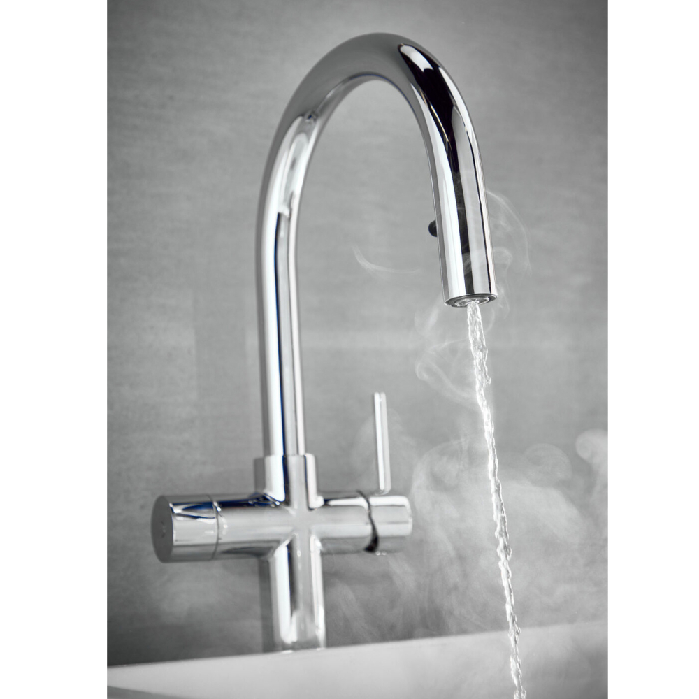 KoGE 4-in-1 Chrome Pull Out Boiling water Kitchen Tap & Boiler - HOT007
