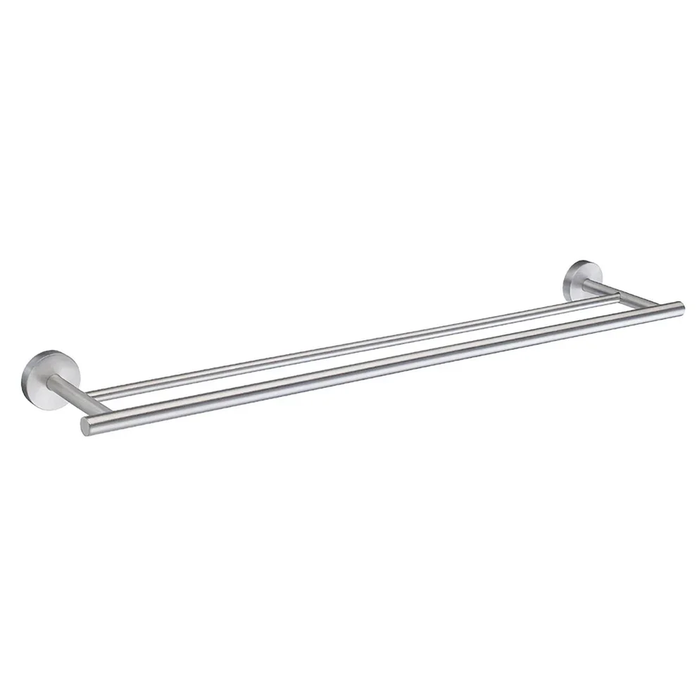 Smedbo Home Brushed Chrome Double Towel Rail | HK3364