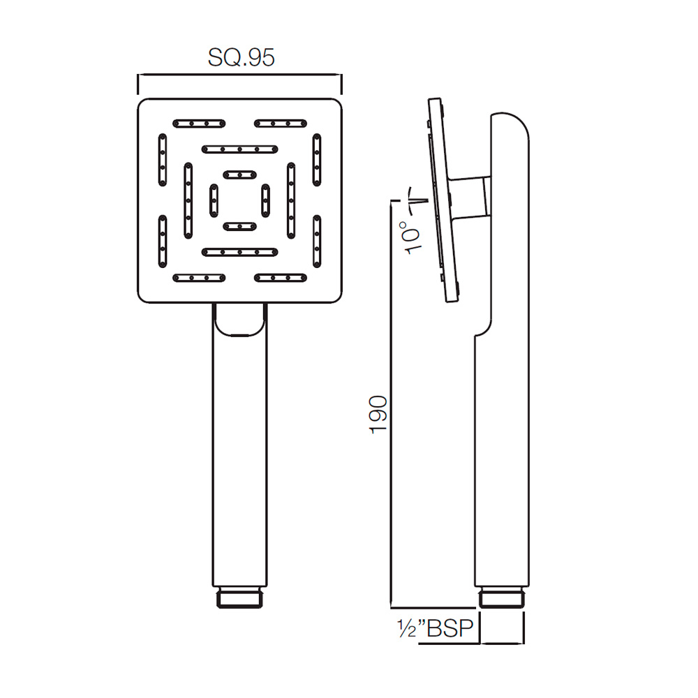 Jaquar Maze Chrome Hand Shower Square Shape, HSH-CHR-1655, SHA-CHR-549D8
