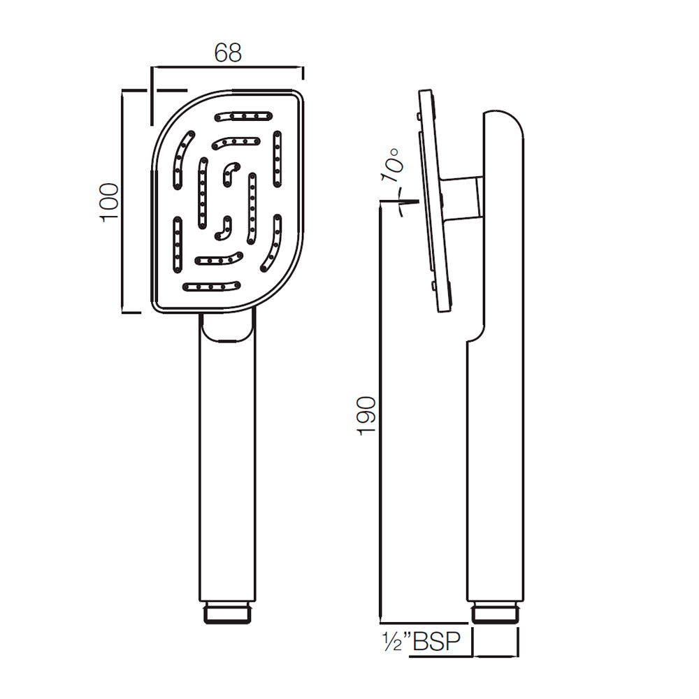 Jaquar Maze Chrome Hand Shower 68X100MM Round Edge & Rectangular Shape ...